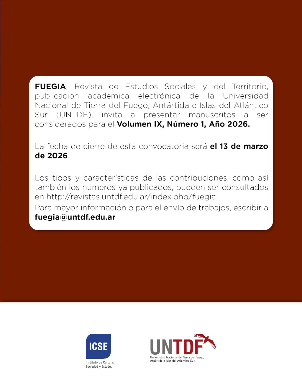 Abren convocatoria de artículos para la revista FUEGIA – Volumen IX ...